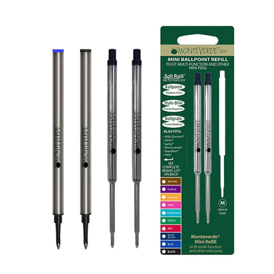 美国Monteverde笔芯 通用Waterman水人威迪文圆珠宝珠签字笔替芯