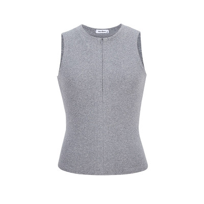 半拉链无袖吊带背心外穿收腰显瘦