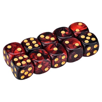 星空款彩色点数娱乐骰子数字筛子教具喝酒大话骰游戏道具骰盅色子