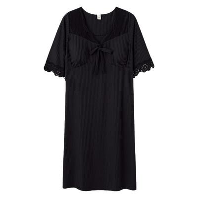 莫代尔冰丝夏季性感纯欲短袖睡裙