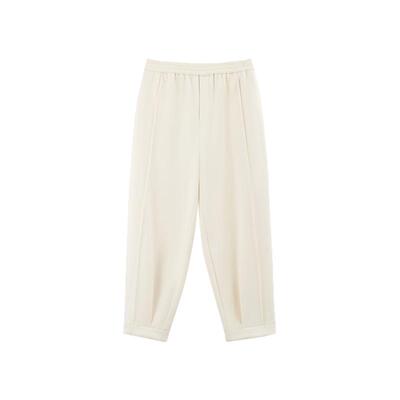 bbfer本依凡秋款白色休闲裤女宽松显瘦运动裤束脚卫裤STSKZ0197