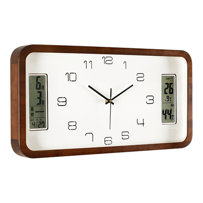 汉时欧式简约胡桃木高档装饰挂钟