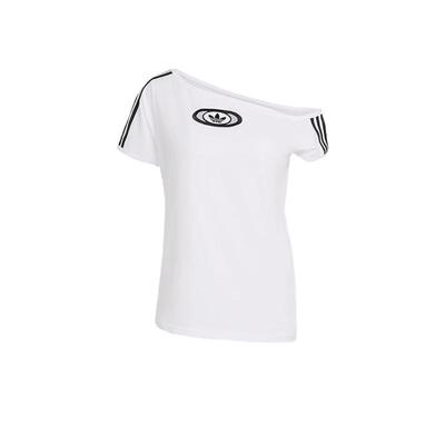 【自营】Adidas阿迪达斯女子短袖时尚休闲舒适百搭斜肩T恤KC8795