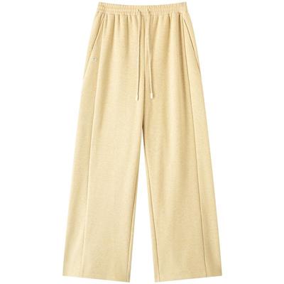 十二篮鹅黄时尚休闲阔腿直筒裤