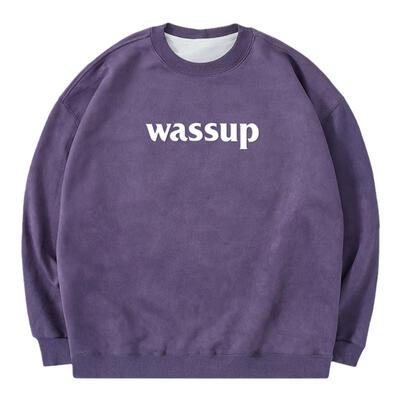 WASSUPHEODS麂皮绒潮牌卫衣男