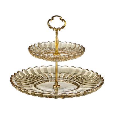 水果盘客厅家用多层欧式旋转果盘创意轻奢茶几零食糖果盘