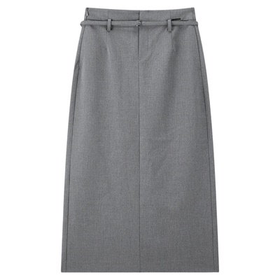 太平鸟2025年夏季新款高腰品质直筒半身裙女A1GFE3497