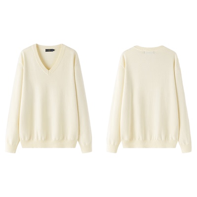 学院风V领针织马甲背心叠穿毛衣