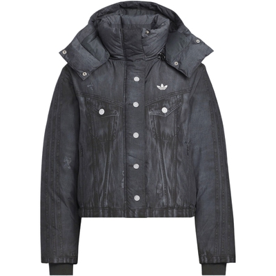 adidas阿迪达斯三叶草女子运动休闲保暖做旧连帽羽绒服外套KC2634