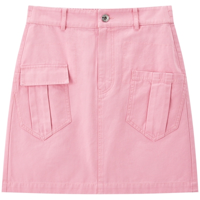 【商场同款】太平鸟粉色牛仔半身裙女A字短裙高腰时尚A3GEG1362