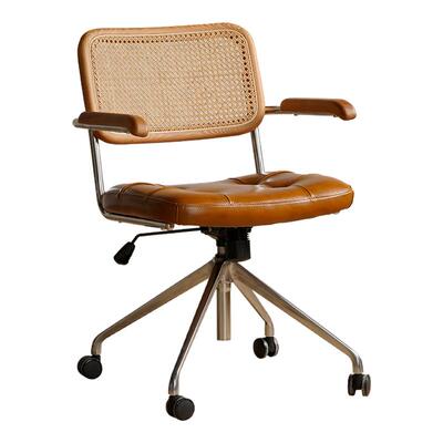 旋转升降电脑Unicafurn藤编书房椅家用北欧办公椅子【复古】日式