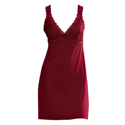 蕾丝美背带胸垫睡裙薄款可外穿