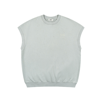 GOODBAI 916 logo印花收腰泼墨圆领宽松背心