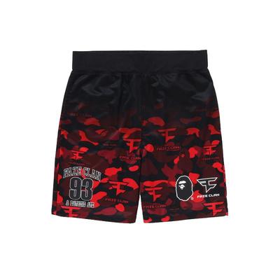 渐变迷彩图案猿人休闲短裤BAPE