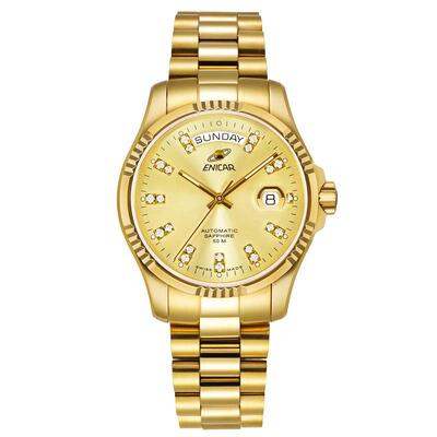 英纳格男镀金自动机械腕表