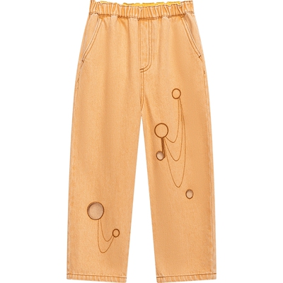 播童装卡通破洞牛仔裤