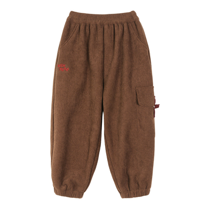 小o宝okids男童 加绒儿童裤子秋冬款加厚保暖灯芯绒2025新款长裤