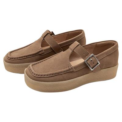 莎莎苏增高经典袋鼠鞋复古乐福鞋