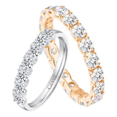 Cevol新奢钻石 群曜系列18K金钻石排戒钻戒叠戴闪耀戒指送女友