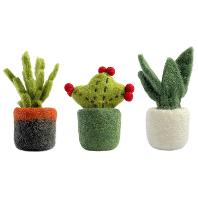可爱治愈毛毡小盆栽洞洞鞋鞋花