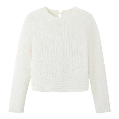 bbfer本依凡宽松休闲白色长袖T恤基础打底衫女0057