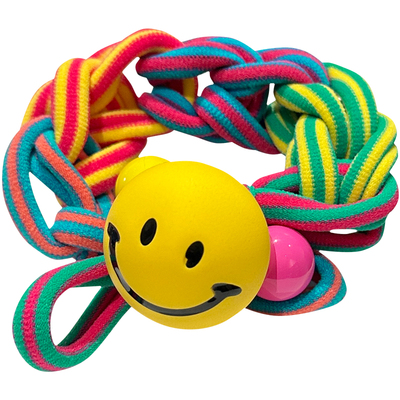 少女多巴胺立体笑脸撞色编织发绳
