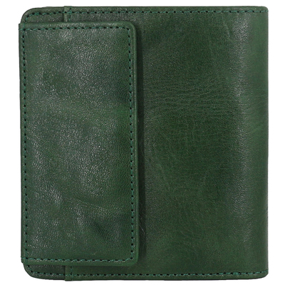 真皮植鞣男士钱包皱褶短款复古