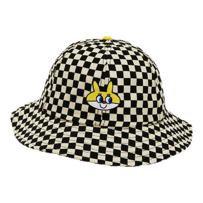 MYTIMELAB摩太潮玩透黑白小方格渔夫帽防晒夏季户外出游遮阳帽女