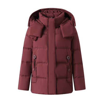 雅鹿短款加厚白鸭绒羽绒服