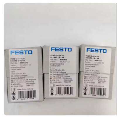 议价FESTO费斯托比例调节阀8086472 VEMD-L-6-14-20-D21-M5-1-R1-
