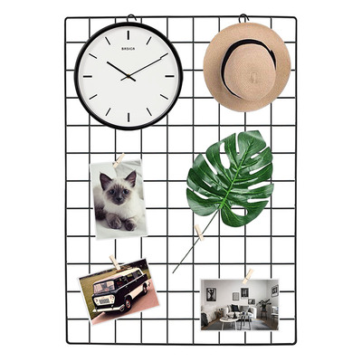 白色ins铁架子改造网格照片墙