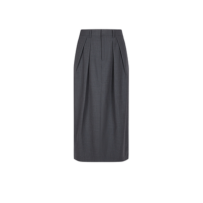 LESS春季新款高腰A字长款半身裙