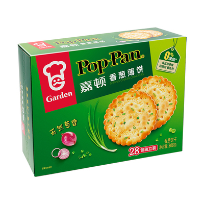 【百补】嘉顿香葱薄脆饼干308g休闲食品葱香饼葱油咸味办公室零食