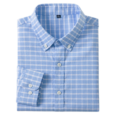 莱赛尔棉亚麻格子衬衫男