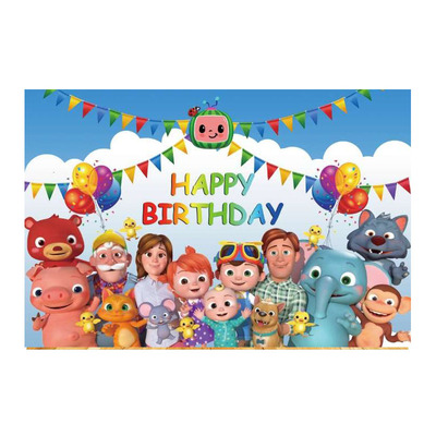 cocomelon主题儿童纸杯生日布置