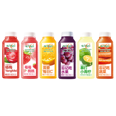 【香菇宠粉节】 味全每日C果蔬汁果汁组合300ml*12瓶
