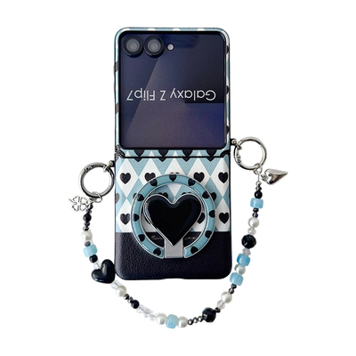 菱格爱心磁吸支架适用三星GalaxyZFlip7手机壳新款折叠屏zflip6/5保护套时尚奢华7FE个性手提链潮全包防摔壳