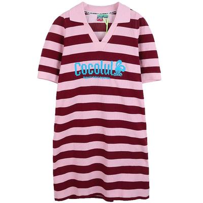 lalabobo宽松条纹运动V领连衣裙