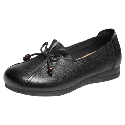 红蜻蜓妈妈单鞋真皮软底皮鞋