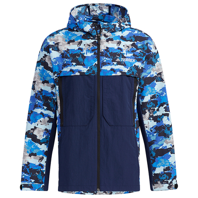 Adidas/阿迪达斯正品当季户外新款男子连帽运动夹克外套 GN7595