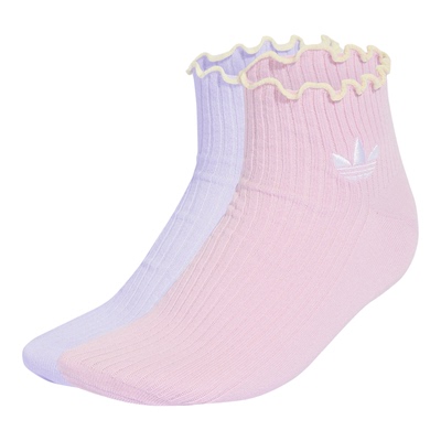 优购adidas阿迪达斯三叶草男女RUFFLE 1/4 S 2P休闲袜子KR1553