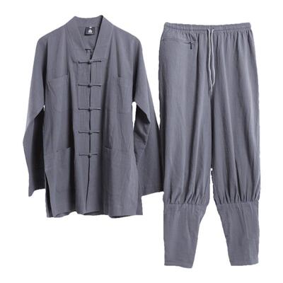 男士僧衣夏季免绑腿短褂套装