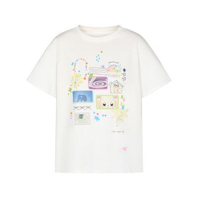 夏日可爱涂鸦宽松短袖T恤
