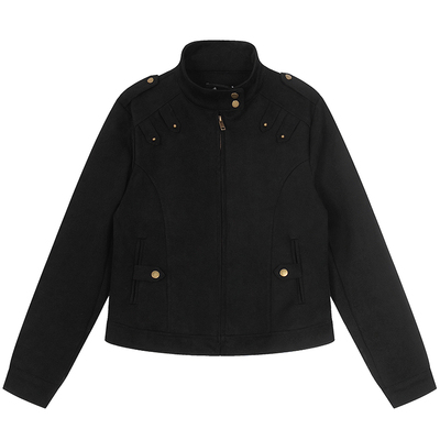 原创美式复古解构拼接立领外套潮