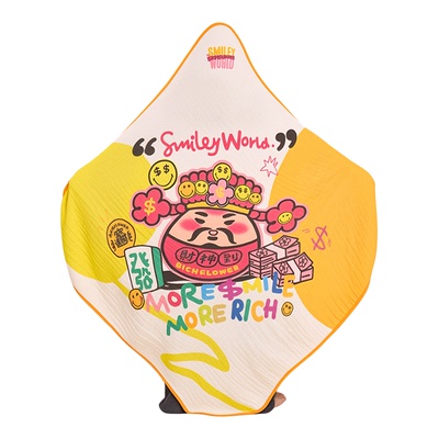 有钱花×SmileyWorld带帽浴巾