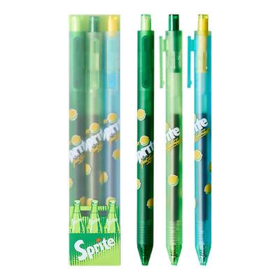 KACO 雪碧联名书源中性笔沁爽一刻3支装学生专用0.5mm按动中性笔ins简约风中性笔办公学生专用手账书写