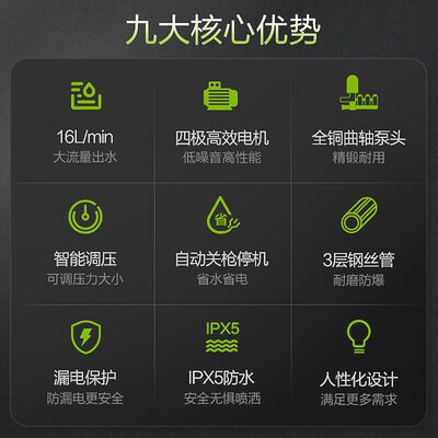 绿田W29勇士220V2500W绿霸商用清洗机大功率工业洗车机高压清洗机