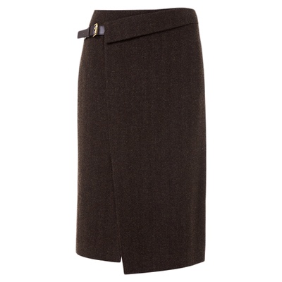 【高智衣橱】朗姿纯羊毛直筒老钱风半身裙通勤中长裙女25冬季新款