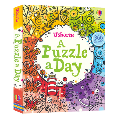 Usborne A Puzzle a Day 一整年解谜活动册 366个活动 7-10岁 儿童英语趣味益智活动 迷宫字谜智力游戏 思维训练 英文原版进口图书