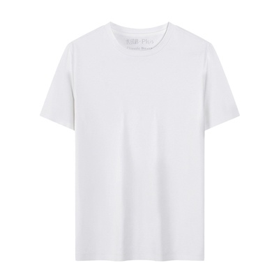 轻奢80支液氨长绒棉白色短袖T恤